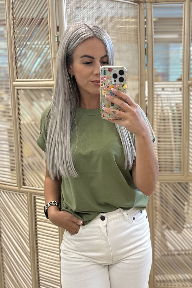 RHODES TEE - KHAKI – DAISY HILL BOUTIQUE